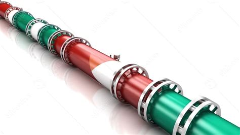 White Isolated 3d Image Pipeline Linking Russia And Hungary For Oil