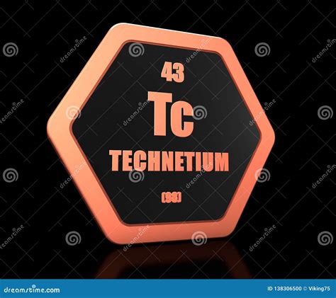 Technetium Chemical Element Periodic Table Symbol D Render Stock Illustration Illustration Of