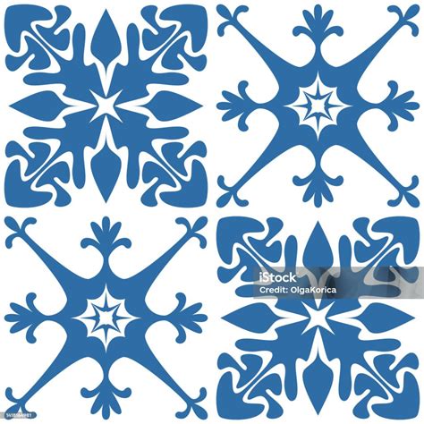 Azulejo 사각형 세라믹 스페인어 타일 디자인 복고풍 기하학적 벡터 일러스트 레이 션 0명에 대한 스톡 벡터 아트 및 기타