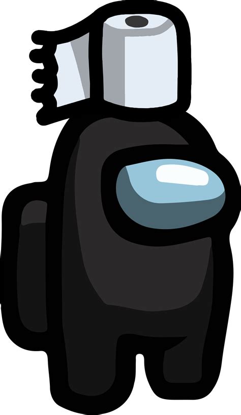 Hd Black Among Us Character Toilet Paper Hat Stickers Png Citypng The