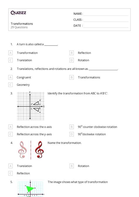 50 transformations worksheets for 1st class on quizizz free and printable
