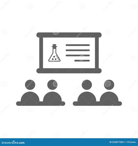 Classroom Presentation Icon Gray Vector Graphics