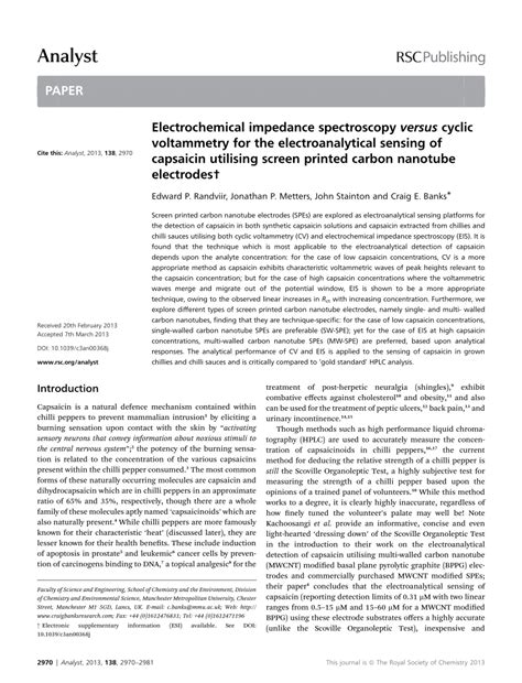 Pdf Electrochemical Impedance Spectroscopy Versus Cyclic Voltammetry For The Electroanalytical