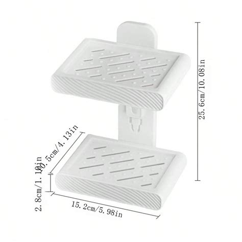 Double Layered Soap Box Perforated Wall Mounted Storage Drainage Rack Bathroom Soap Storage Rack