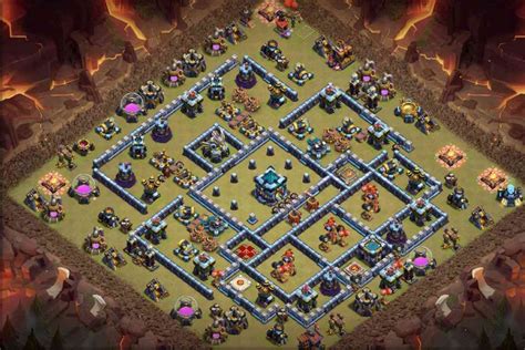 Dominate Clan Wars Mighty Coc Th13 Base Layout Anti 2 Star Defense