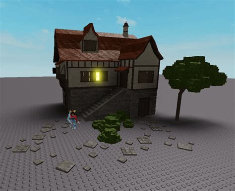 finished the exterior of my medieval house build today r robloxgamedev
