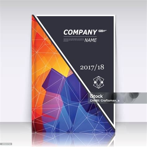 추상적인 구성 다 색 다각형 질감 파란색 주황색 삼각형 부분 건설 선 총 블랙 A 4 브로셔 제목 시트 창조적인 그림 아이콘
