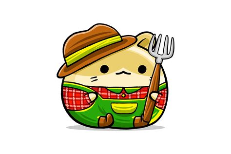 Cute Hamster Farmer Cartoon Vector Graphic By Medzcreative · Creative