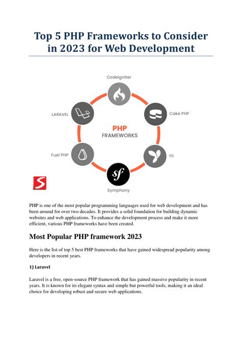 ppt top 5 php frameworks to consider in 2023 for web development