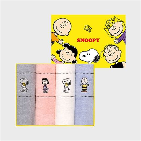 스누피 프렌즈 4매 선물세트쇼핑백 기념수건 답례품 감도 깊은 취향 셀렉트샵 29cm