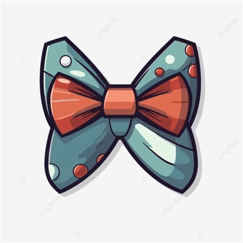 ربطة الانحناءة رمز الكرتون التوضيح Clipart المتجه تصميم الملصق مع ربطة