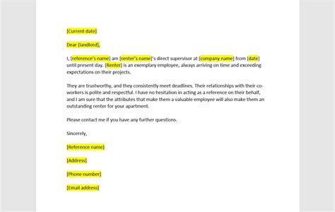 Employer Reference Letter For A Tenant Template Employer Reference Letter For A Tenant