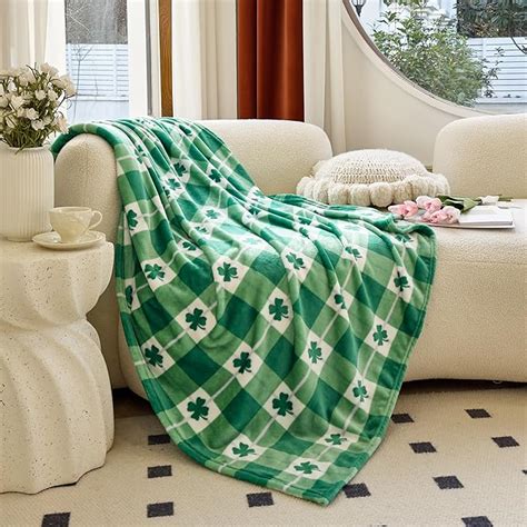 Elegant Comfort Luxury Velvet Super Soft Irish Green Clover