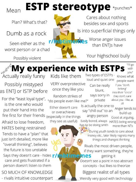Estp Stereotype Vs My Experience With Estps Mbti Personality Estp