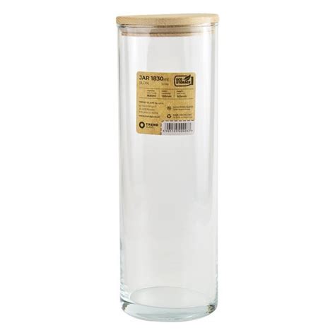 Pojemniki szklane z drewnianą pokrywką Inga Eco 1830 ml 6 szt Kuchnia