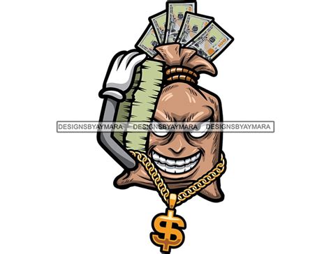 Cartoon Holding Money Bag