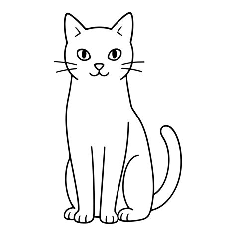 Easy Cat Drawing Easy Line Drawings