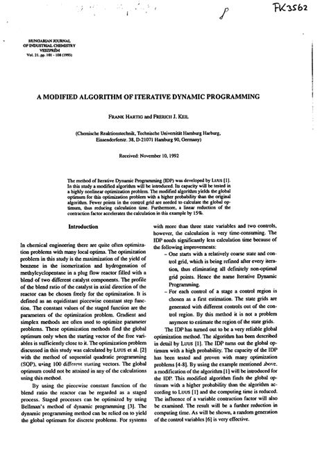 Pdf A Modified Algorithm Of Iterative Dynamic Programming