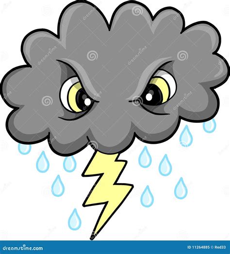 Beteken De Vector Van De Wolk Van De Donder Vector Illustratie