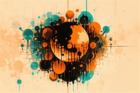 Premium AI Image Colorful Round Shape Stack Abstract Splash Ink Effect Wallpaper Background