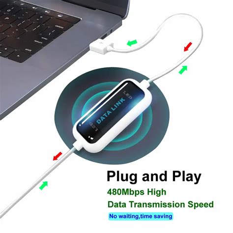 고속 USB PC PC 온라인 공유 데이터 링크 파일 전송 케이블 2 컴퓨터 간 복사 라인 커넥터 티몬