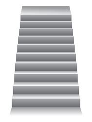 Realistic Staircases Front View With A Red Carpet Vector Image