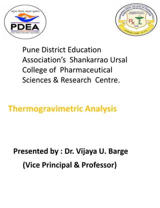 TGA Pptx Principle Instrumentation Theory PPTX