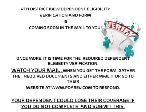 Dependent Verification Flyer Ibew Local 32