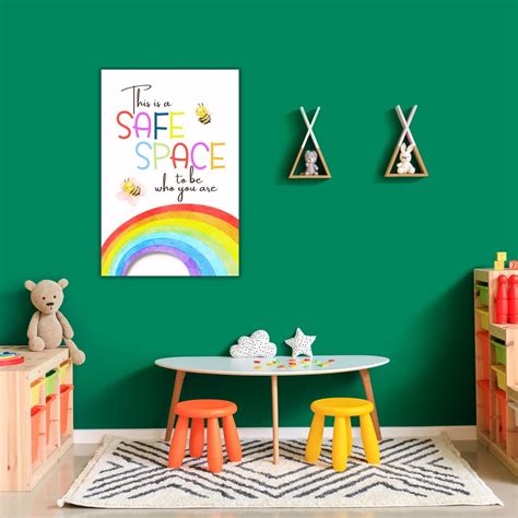 This Is A Safe Space To Be Who You Are Safe Space Rainbow Poster