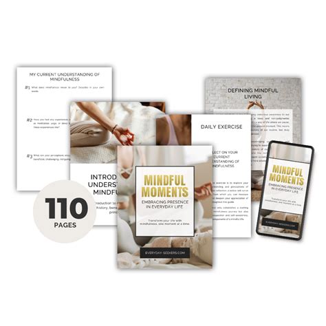 Mindful Moments Printable Digital Workbook Everyday Seekers