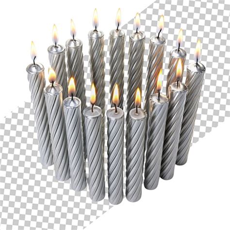 Burning Candles For Birthday Cake Set Isolated Premium Ai Generated Psd
