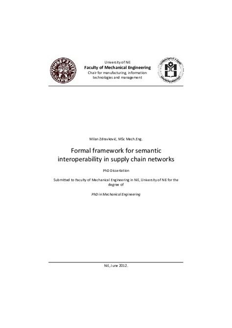 pdf formal framework for semantic interoperability in supply chain networks