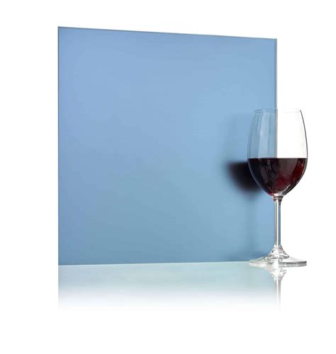 Blue Acid Etched Mirror Walker Glass