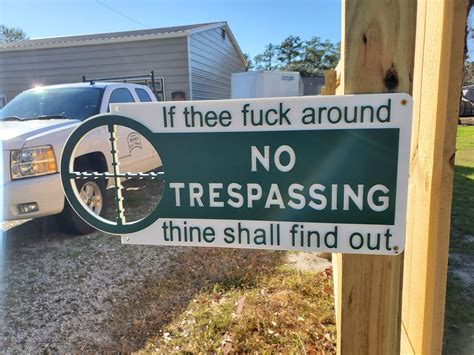 Weather Proof Fafo No Trespassing Sign Dwc Shop210craftworks