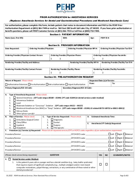 PRIOR AUTHORIZATION For ANESTHESIA SERVICES For DENTAL Fill SignNow Fill Out Sign