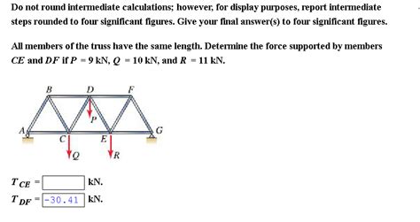 Solved Determine The Force Supported By Members Ce And Df If