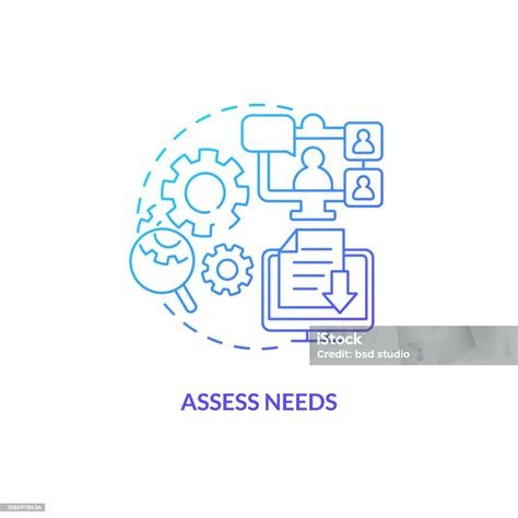 2d Gradient Assess Needs Linear Icon Concept Stock Illustration