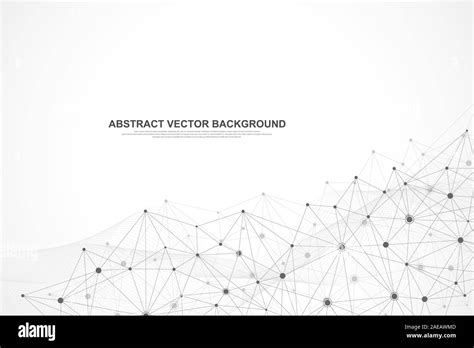 Abstract plexus background with connected lines and dots. Plexus geometric effect. Digital data ...