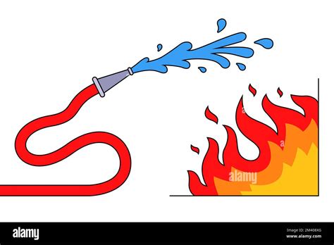 Extinguish Fire With Fire Hose Reel Stock Vector Images Alamy