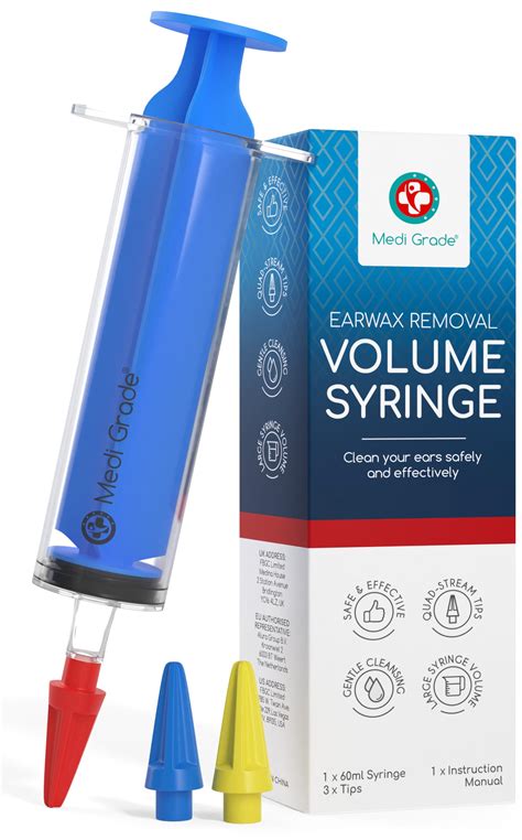 Buy Medi Grade Large Ear Wax Removal Ear Syringe Kit With 3x Quad