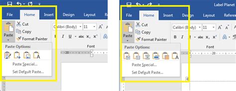 how to paste copied items in word label templates