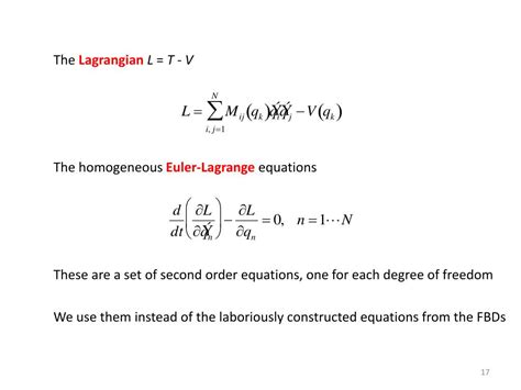 PPT Lecture 16 The Euler Lagrange Equations PowerPoint Presentation ID 2319448