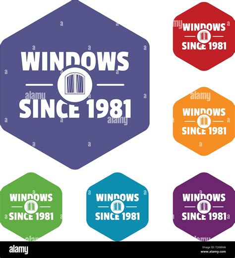 Window Icons Vector Hexahedron Stock Vector Image And Art Alamy