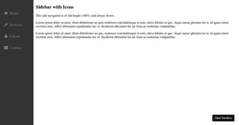 Sidebar With Icons Codesandbox