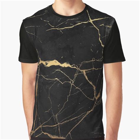 Black And Gold Faux Marble T Shirt For Sale By Artonwear Redbubble