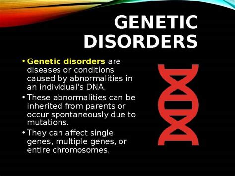 Genetic Disorders Ppt 1 Sex Linked Genetic Disorders Single Gene