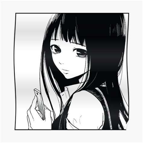Anime Girl With Phone Poster For Sale By Blackboxanime Redbubble