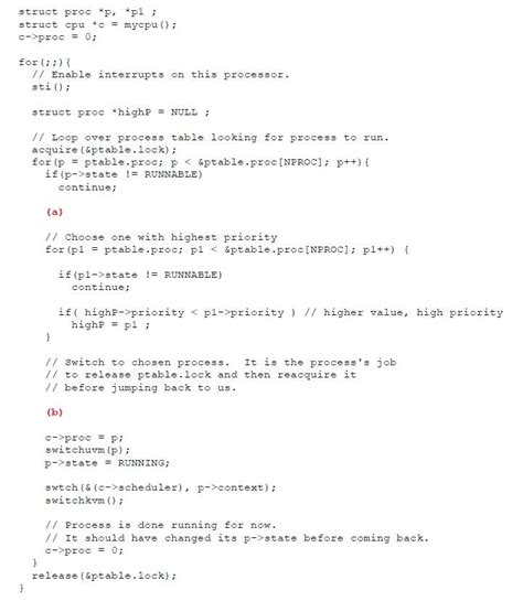 Solved The Following Program Is Void Scheduler In Xv6 Chegg