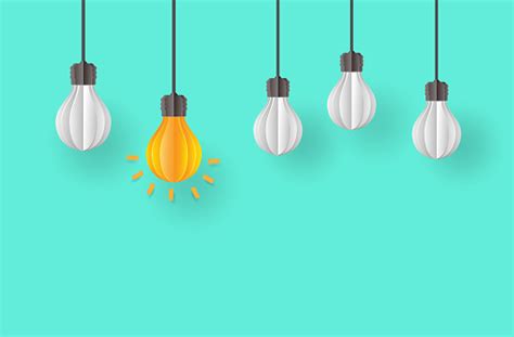 전구 브레인 스토밍 창조적 인 아이디어 종이 예술 스타일 개념에 대한 스톡 벡터 아트 및 기타 이미지 개념 개념과 주제 교육 Istock