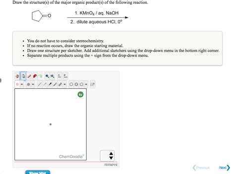 Solved Draw The Structure S Of The Major Organic Product S